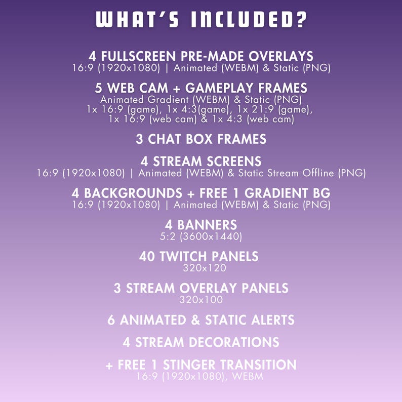 Purple Twitch Stream Package Animated Purple Twitch Overlay Twitch ...