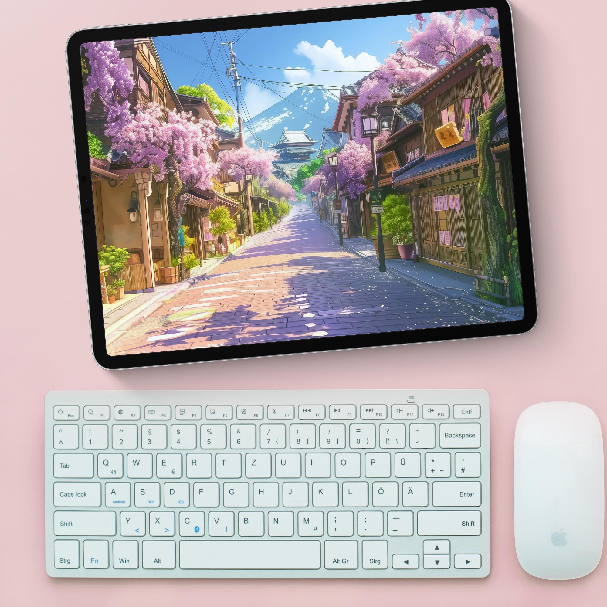 Ghibli Inspired Japanese Street iPad Wallpaper iPad Background Lofi ...