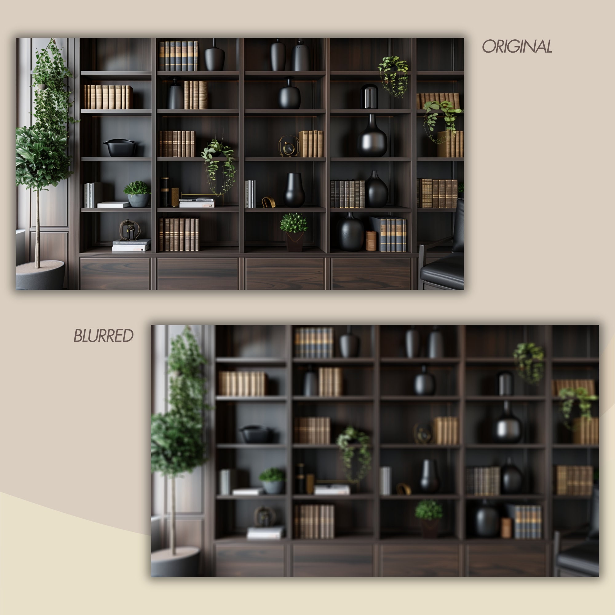 Dark Wooden Bookshelf Zoom Background Zoom Office Background Virtual ...