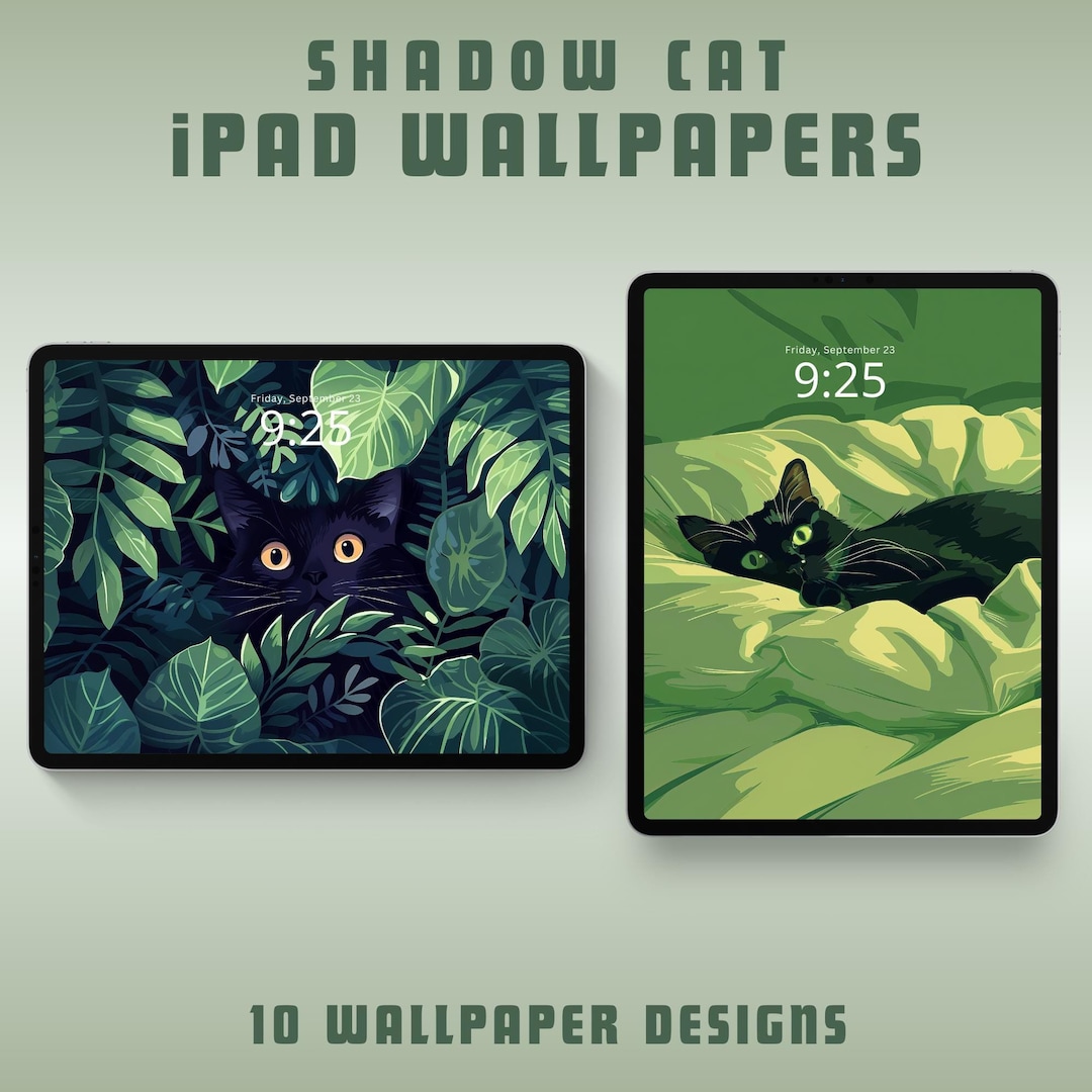 Black Cats iPad Wallpaper Lofi iPad Background Tablet Wallpaper Cat ...