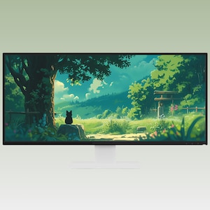 Studio Ghibli Inspired Ultrawide Wallpaper Desktop Wallpaper Desktop ...