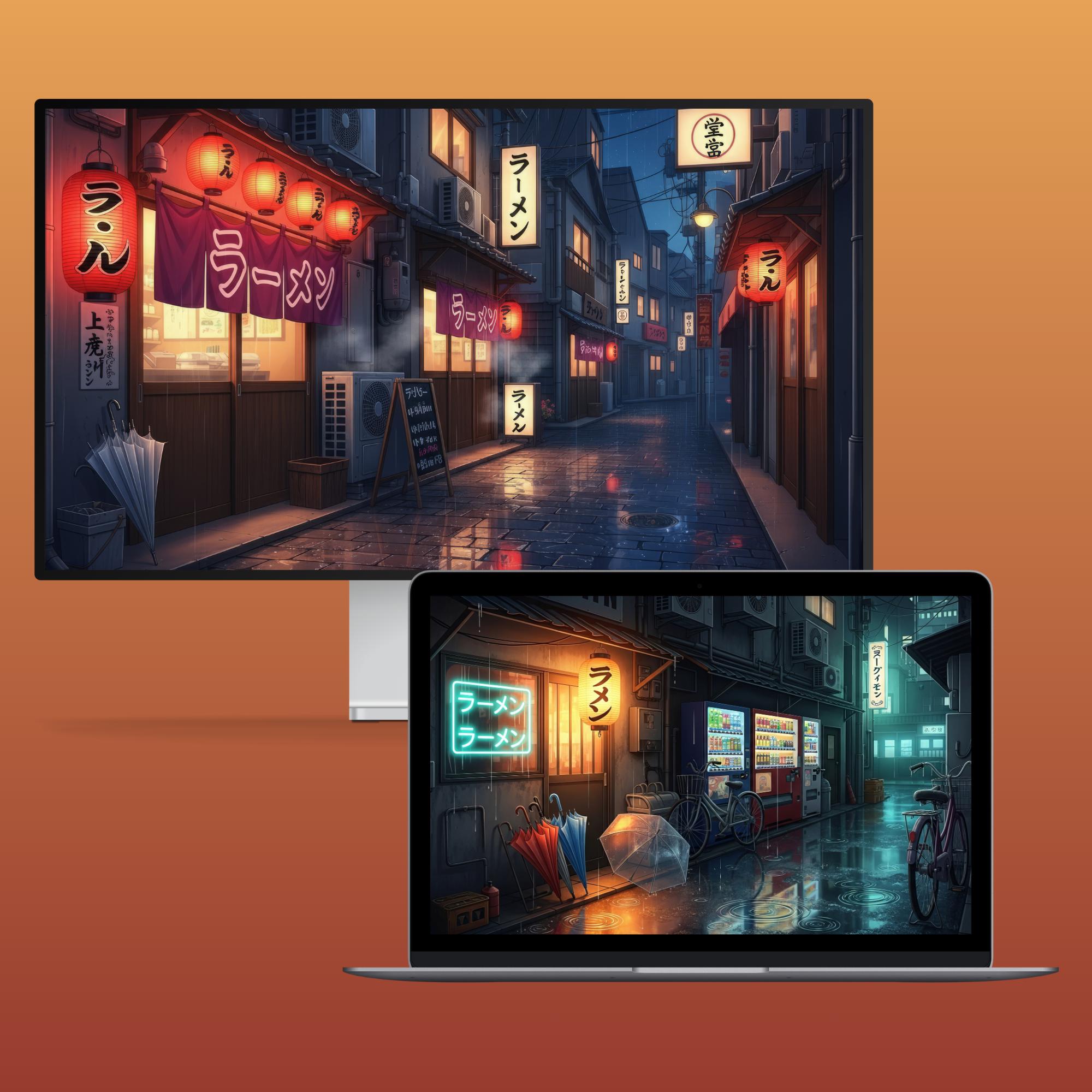 Cozy Ramen Nights Desktop Wallpaper Anime Mac Wallpaper Cozy Laptop ...