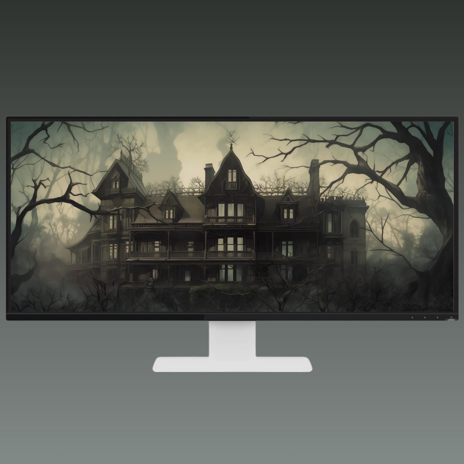 Spooky Ultrawide Wallpaper Desktop Wallpaper Halloween Wallpaper Spooky ...