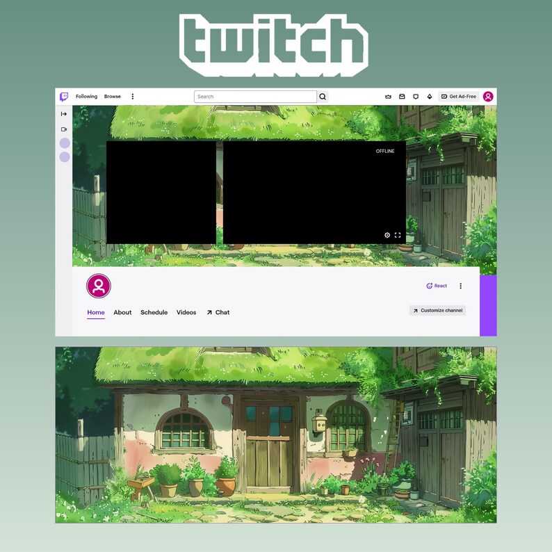 Cottagecore Twitch Banner Cozy Twitch Banner Lofi Ultrawide Wallpaper ...