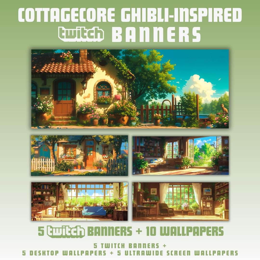 Cottagecore Studio Ghibli Inspired Twitch Banner Cottagecore Wallpaper ...