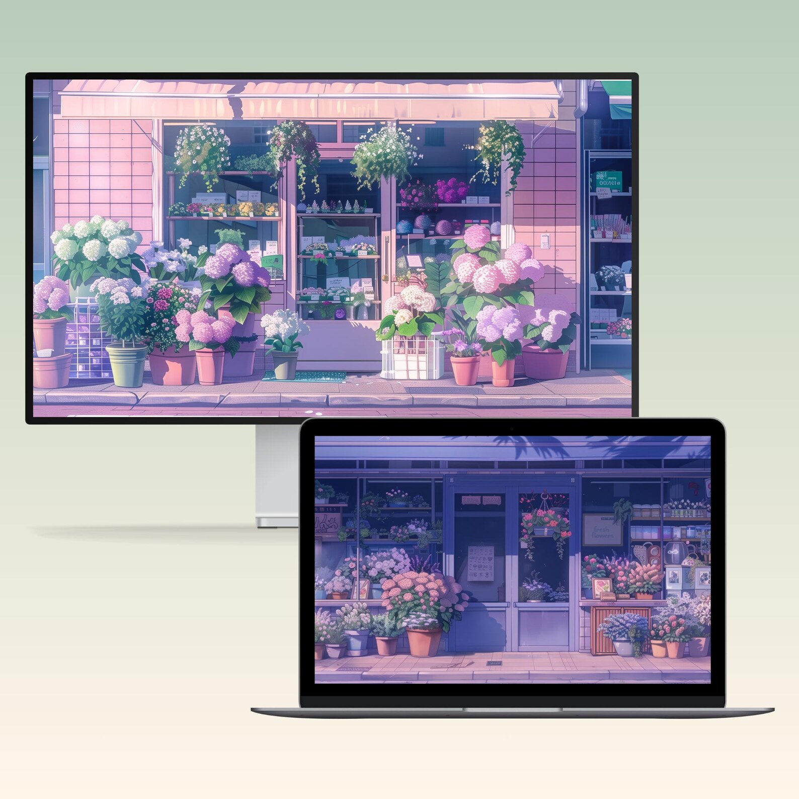 Flower Shop Wallpaper Laptop Wallpaper MacBook Wallpaper Anime ...