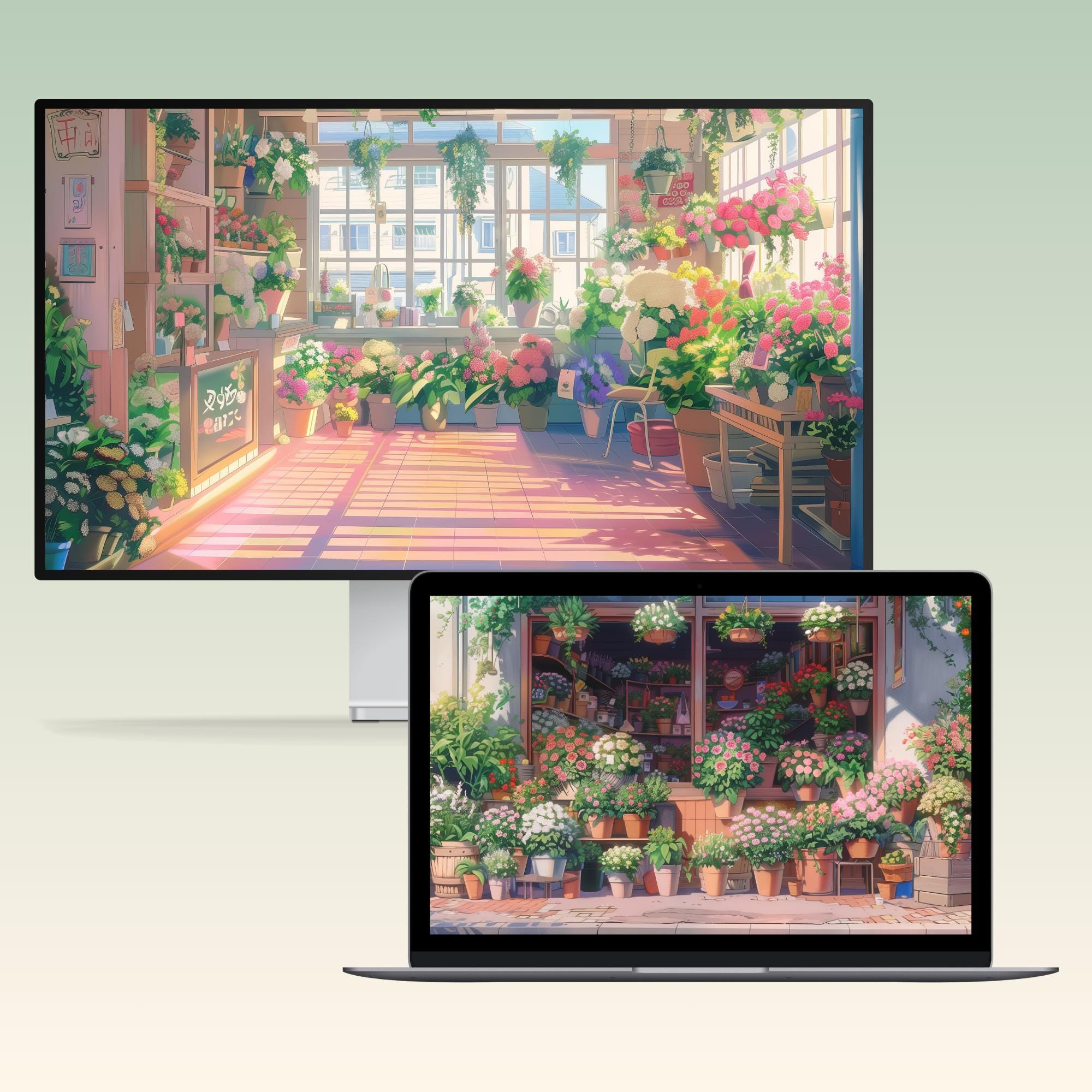 Flower Shop Wallpaper Laptop Wallpaper MacBook Wallpaper Anime ...