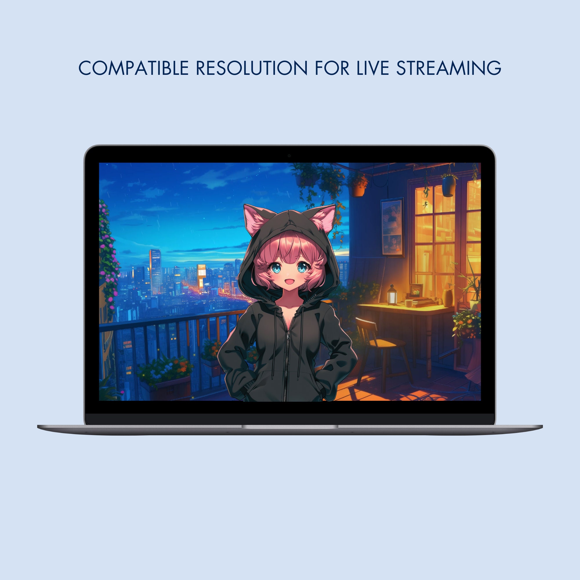 Vtuber Animated Background Cozy Balcony Rain Vtuber Background Cozy ...