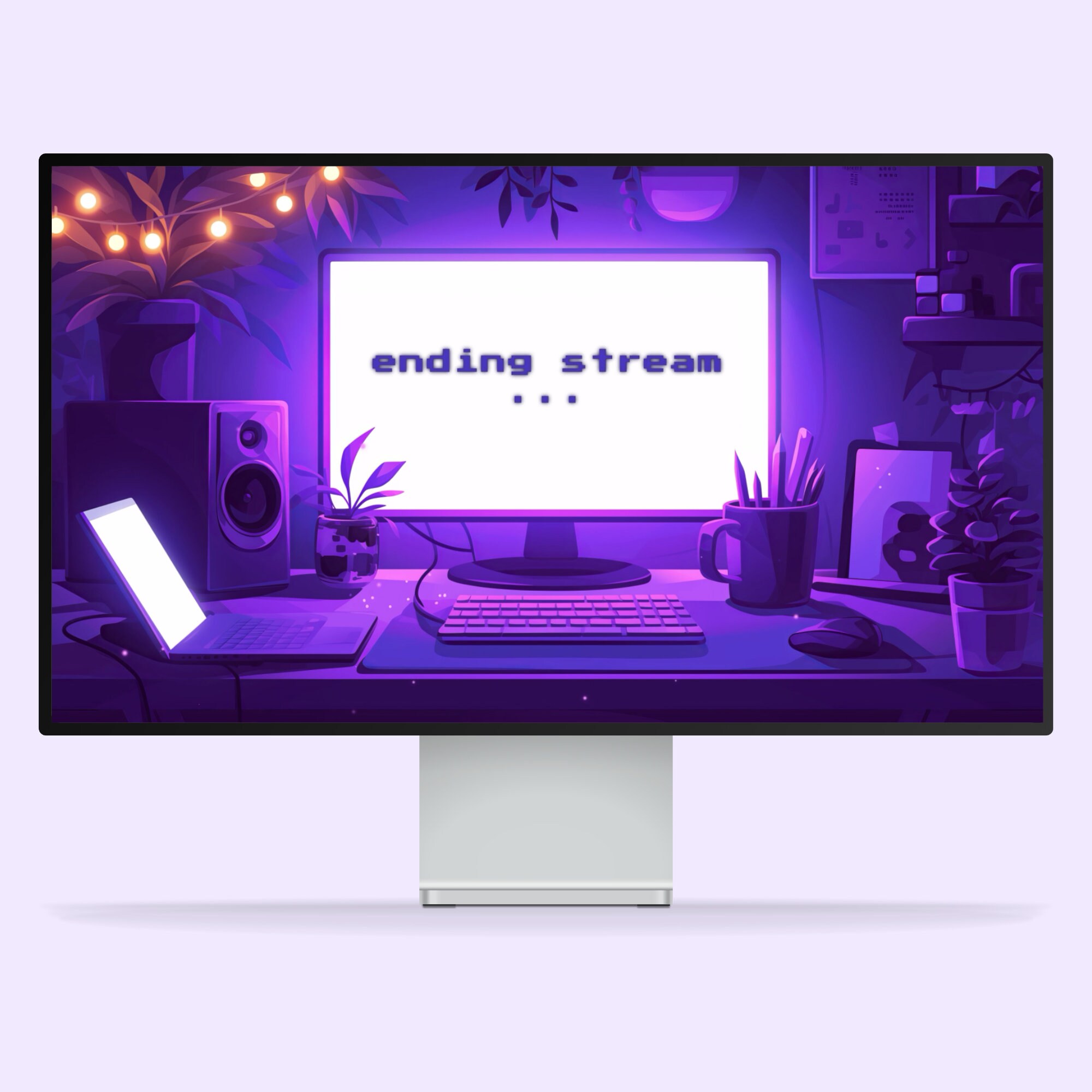 Twitch Animated Stream Screens Purple Lofi Desk Twitch Screens Obs ...