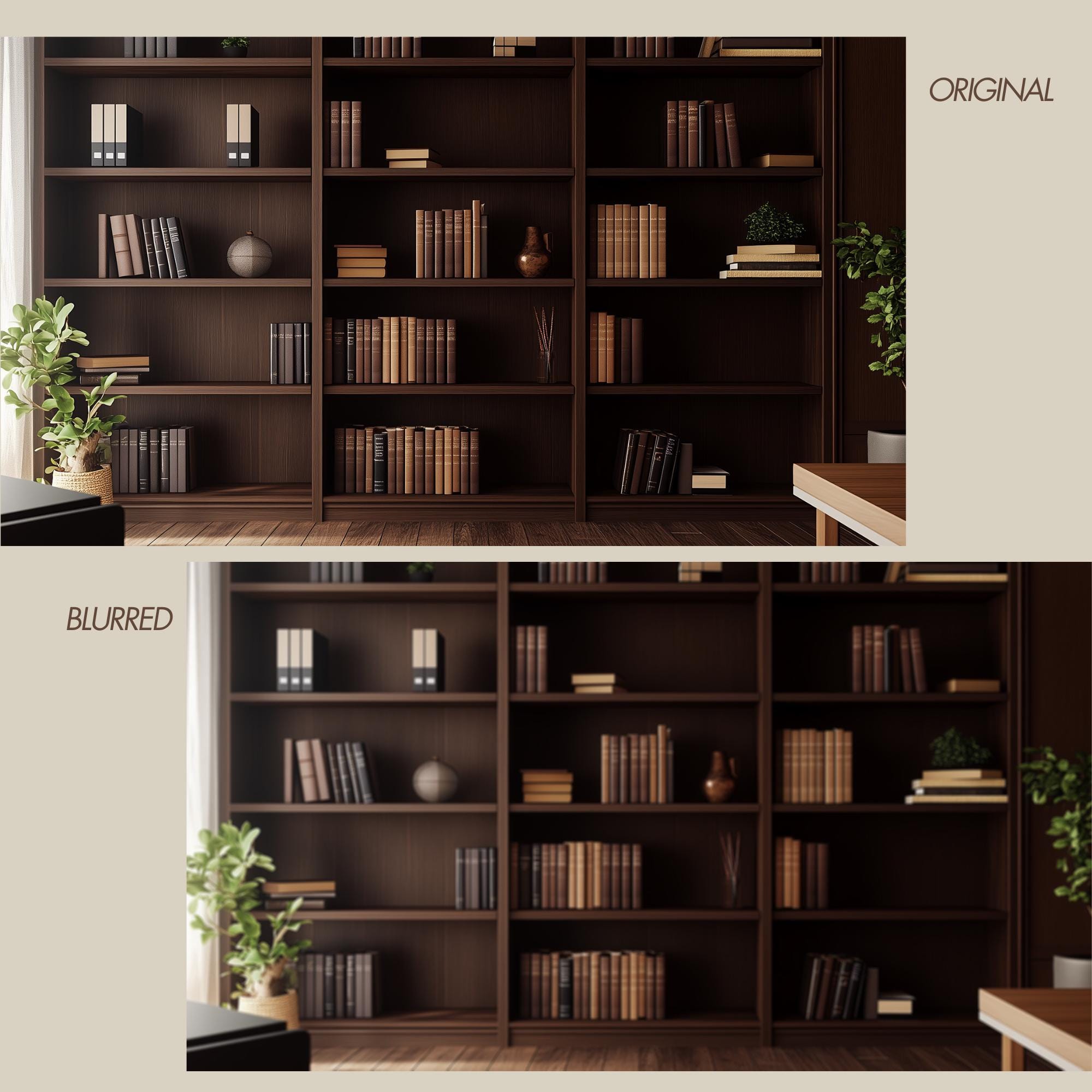 Dark Brown Bookshelf Zoom Background Zoom Office Background Virtual ...