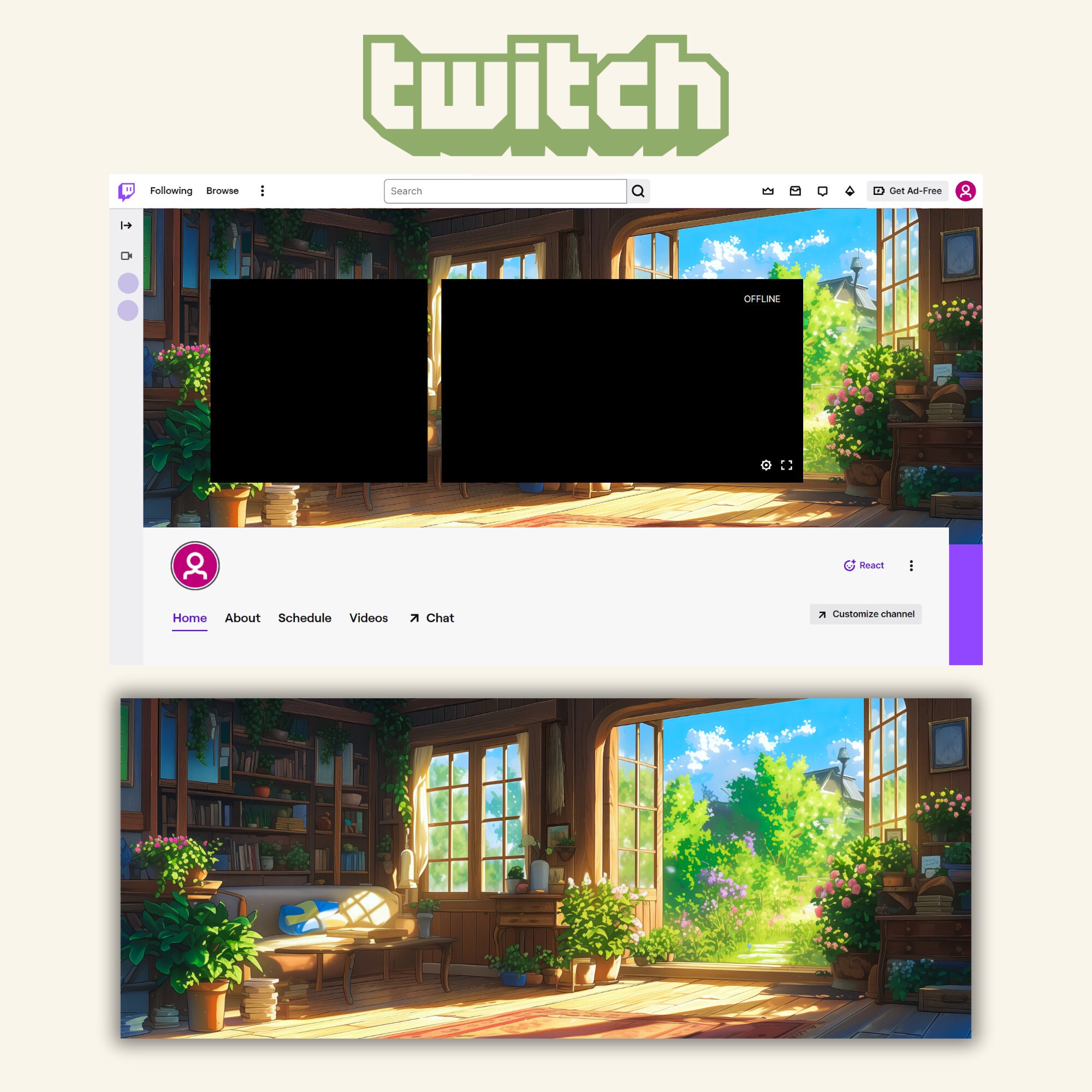 Cottagecore Studio Ghibli Inspired Twitch Banner Cottagecore Wallpaper ...