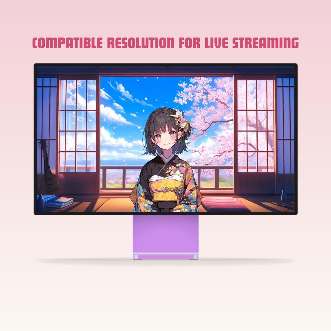 Vtuber Animated Background Cherry Blossoms Vtuber Background Pink Twitch Overlay Cute Vtuber ...