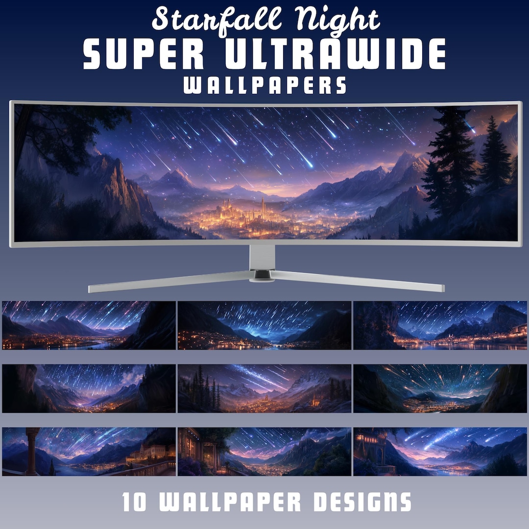 Starfall Velaris Inspired Super Ultrawide Wallpaper Acotar Wallpaper ...