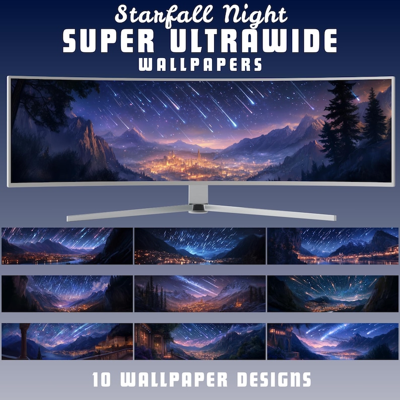 Starfall Velaris Inspired Super Ultrawide Wallpaper Acotar Wallpaper ...