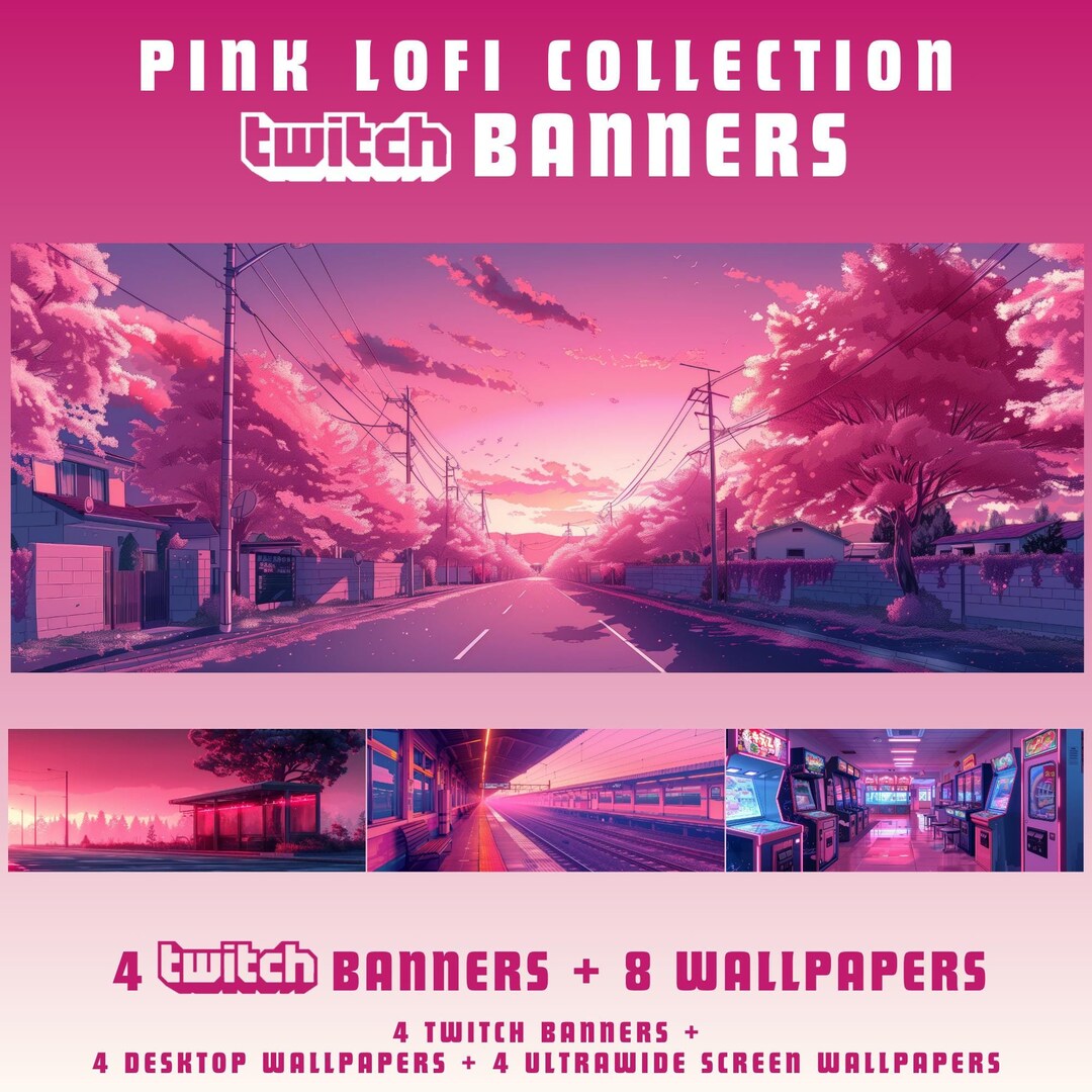 Pink Lofi Twitch Banner Anime Twitch Banner Ultrawide Wallpaper Lofi ...
