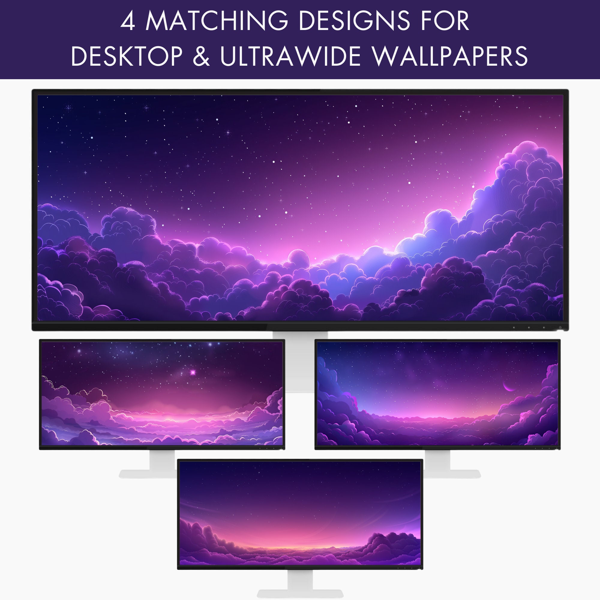 Stream Screens Twitch Banner Purple Night Sky Animated Screen Twitch ...