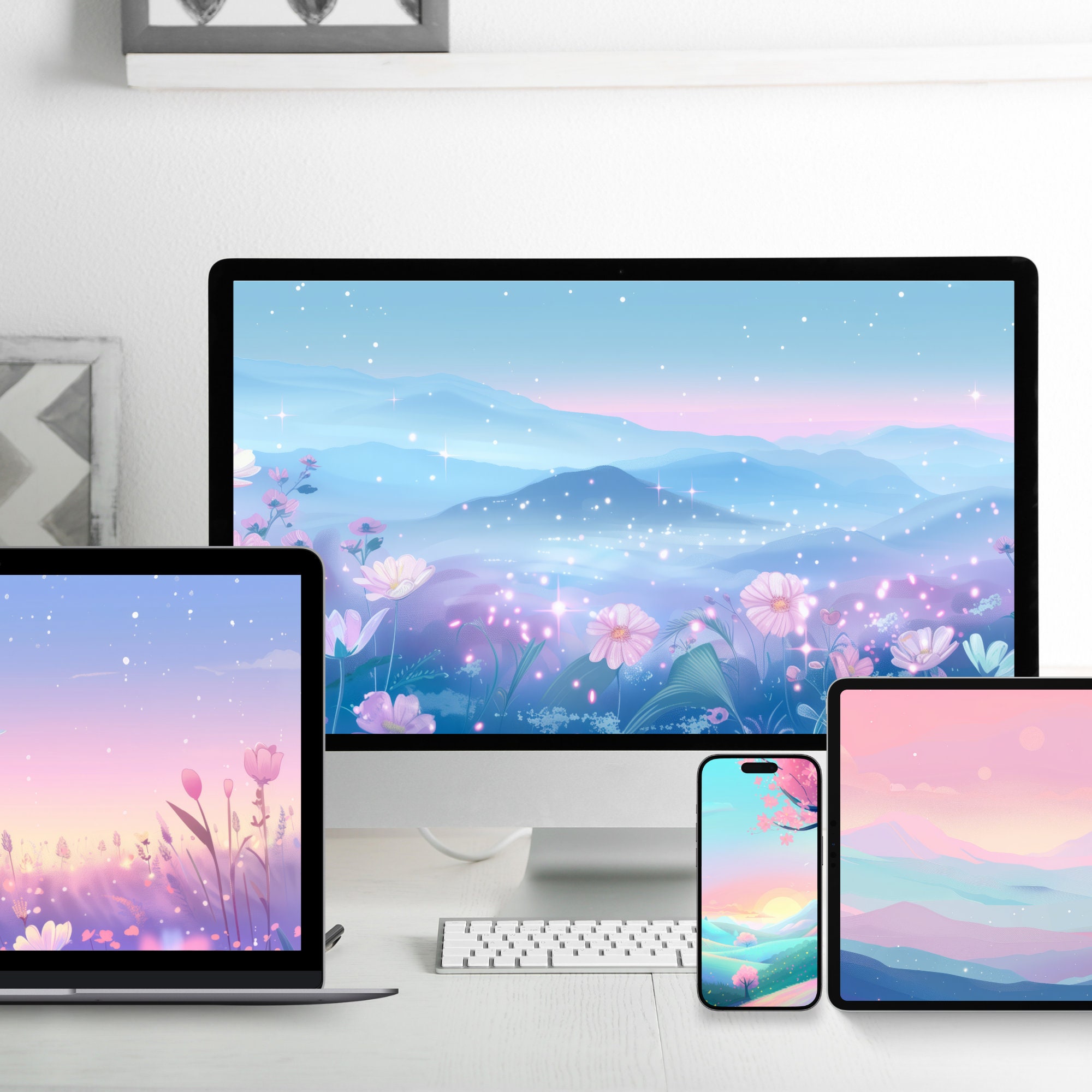 Dreamy Pastel Desktop Wallpaper Bundle Ultrawide Wallpaper Pastel iPad ...
