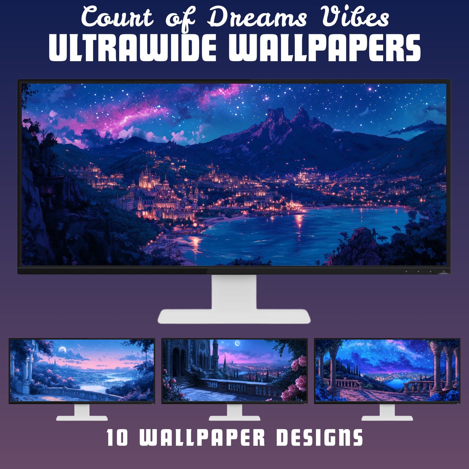 Velaris Court of Dreams Ultrawide Wallpaper Night Court Desktop ...