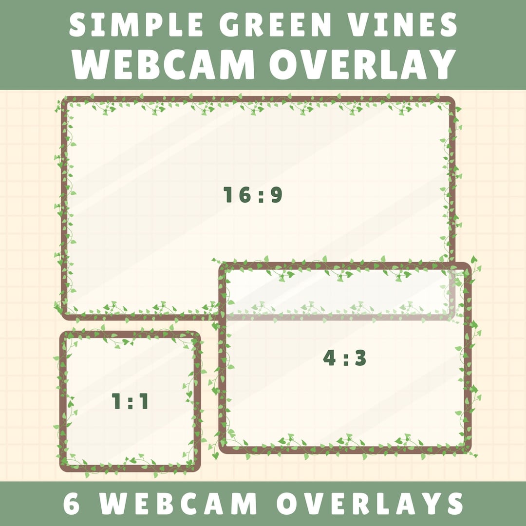 Simple Green Vines Webcam Overlay Simple Webcam Border Twitch Webcam ...