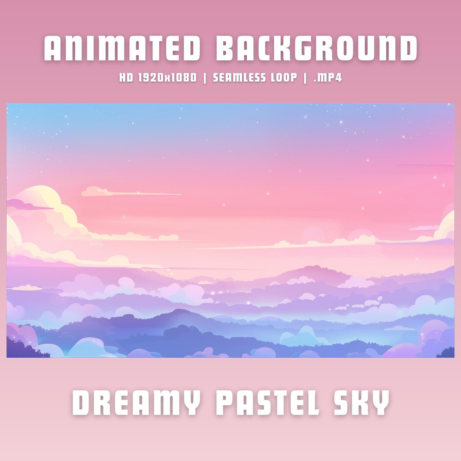 Vtuber Background Dreamy Pastel Sky Vtuber Animated Background Animated ...