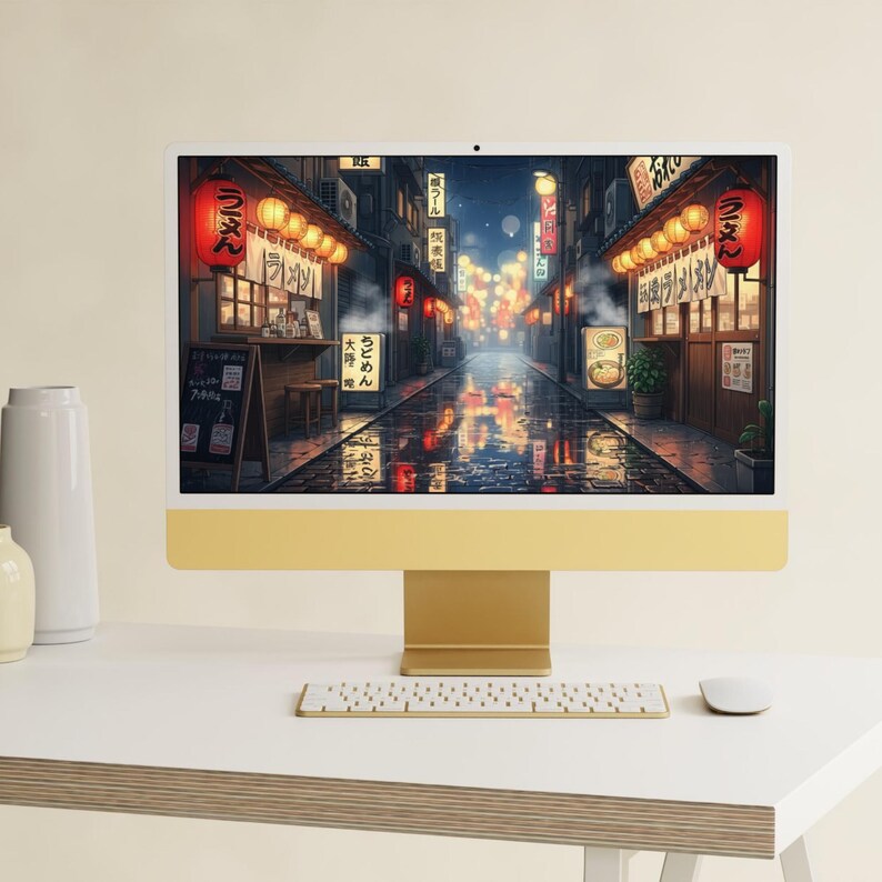 Cozy Ramen Nights Desktop Wallpaper Anime Mac Wallpaper Cozy Laptop ...