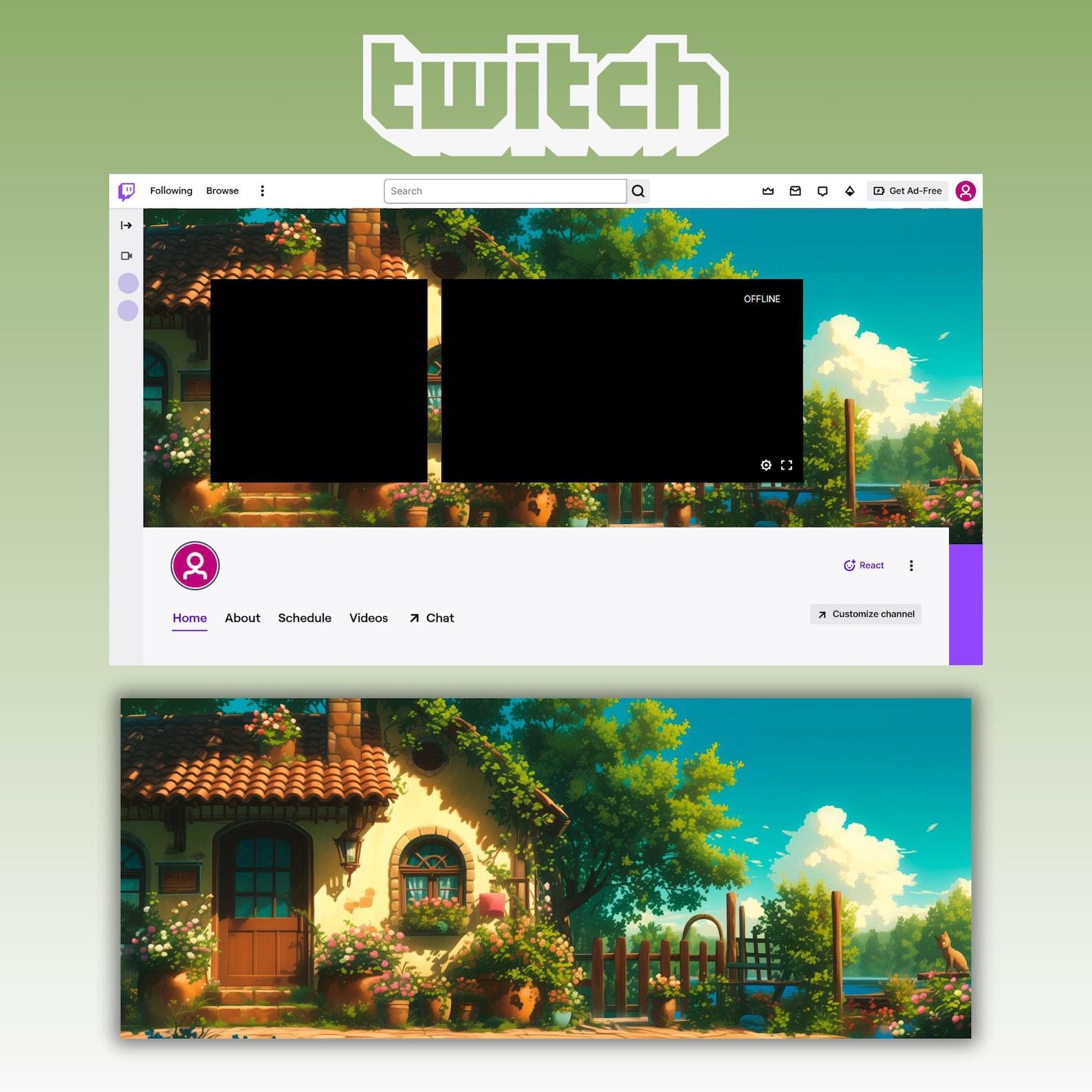 Cottagecore Studio Ghibli Inspired Twitch Banner Cottagecore Wallpaper ...
