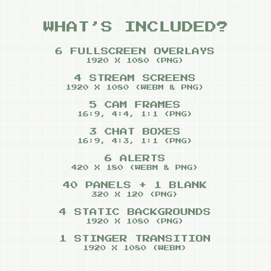 Green Pixel Twitch Overlay Twitch Stream Package Animated Overlay ...