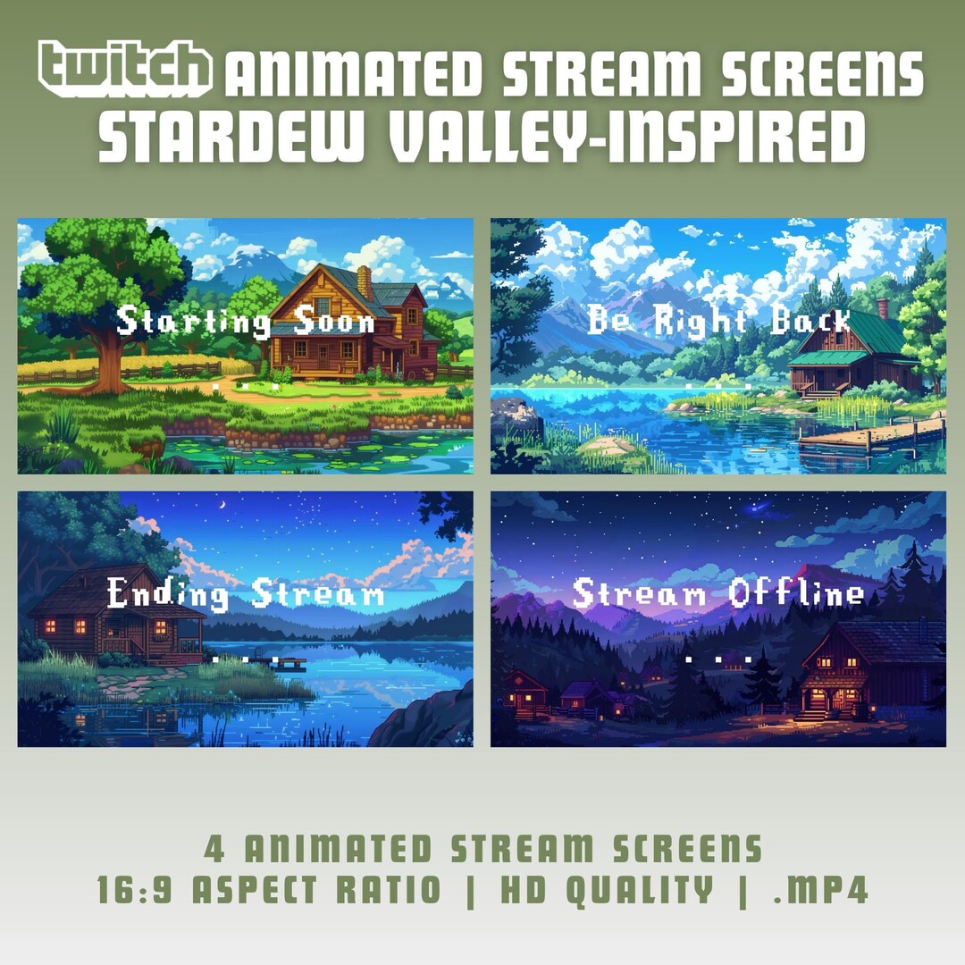 Stardew Valley Inspired Animated Stream Screens Stardew Twitch Screens ...