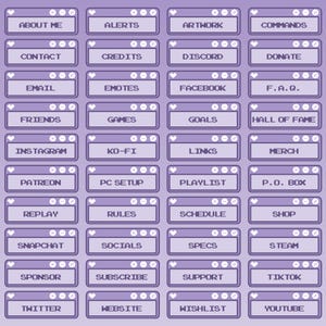 Twitch Panels Purple Pixel Twitch Stream Panels Cute Twitch Panels ...