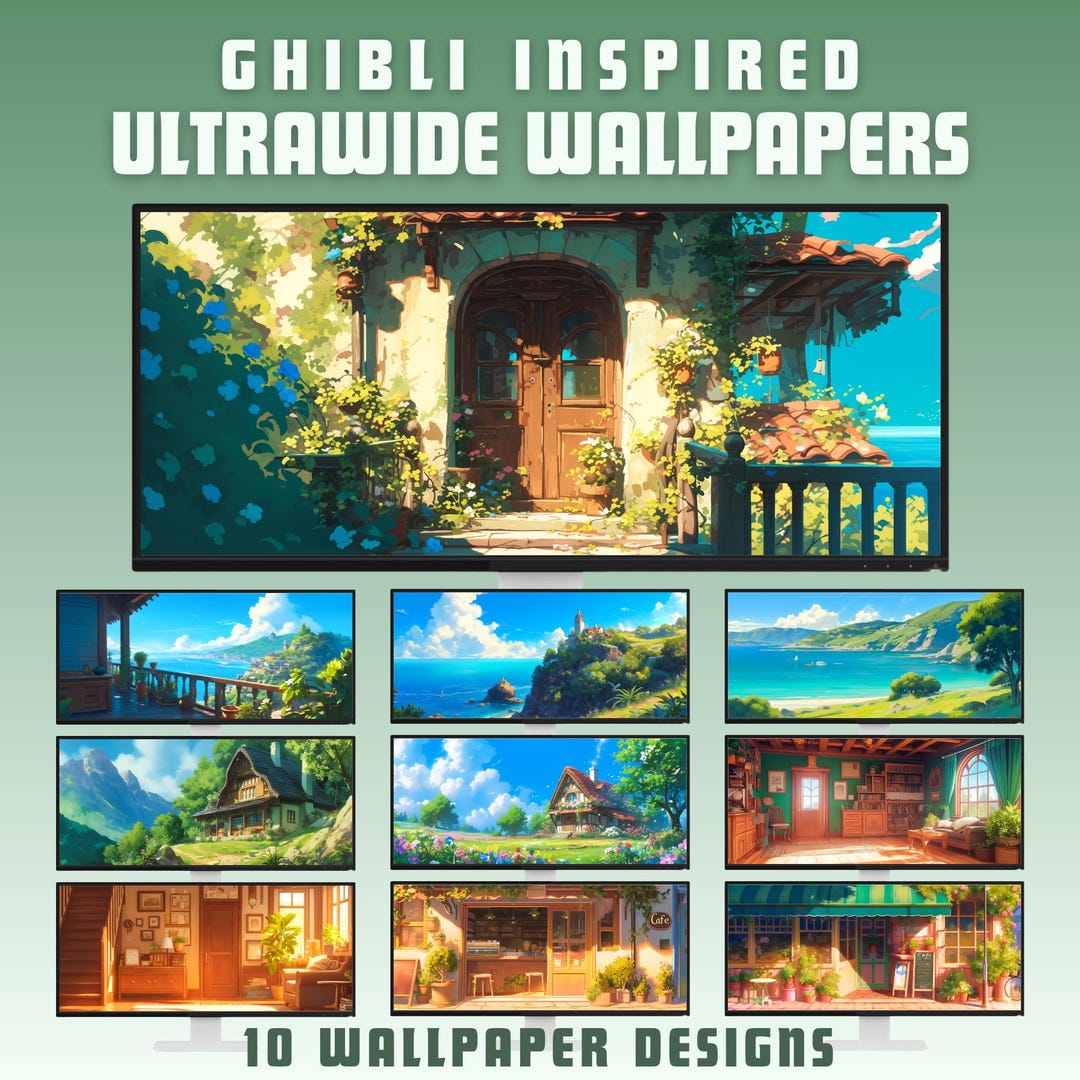 Studio Ghibli Inspired Ultrawide Wallpaper Desktop Wallpaper Desktop ...