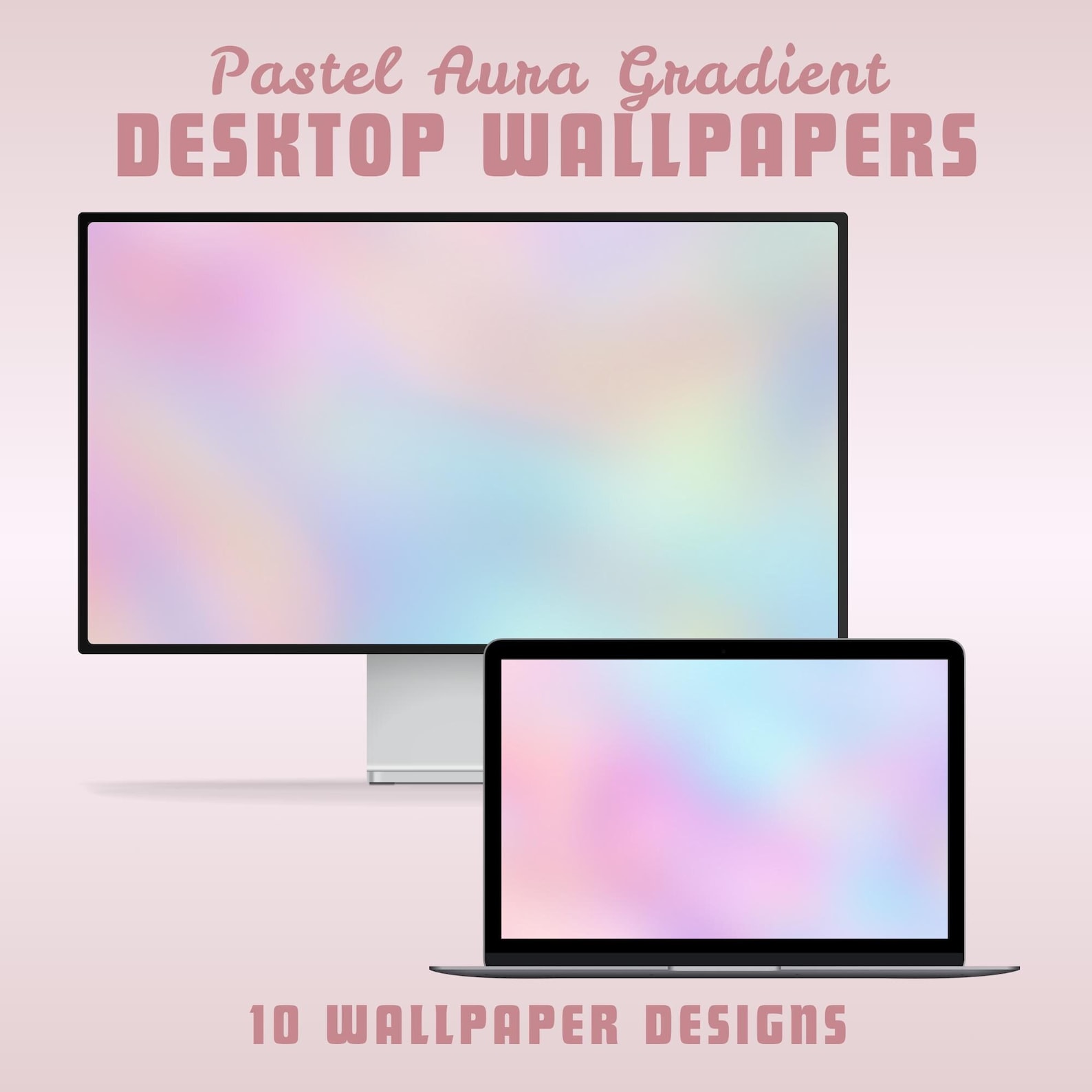 Pastel Aura Gradient Desktop Wallpaper MacBook Wallpaper Aura Wallpaper ...
