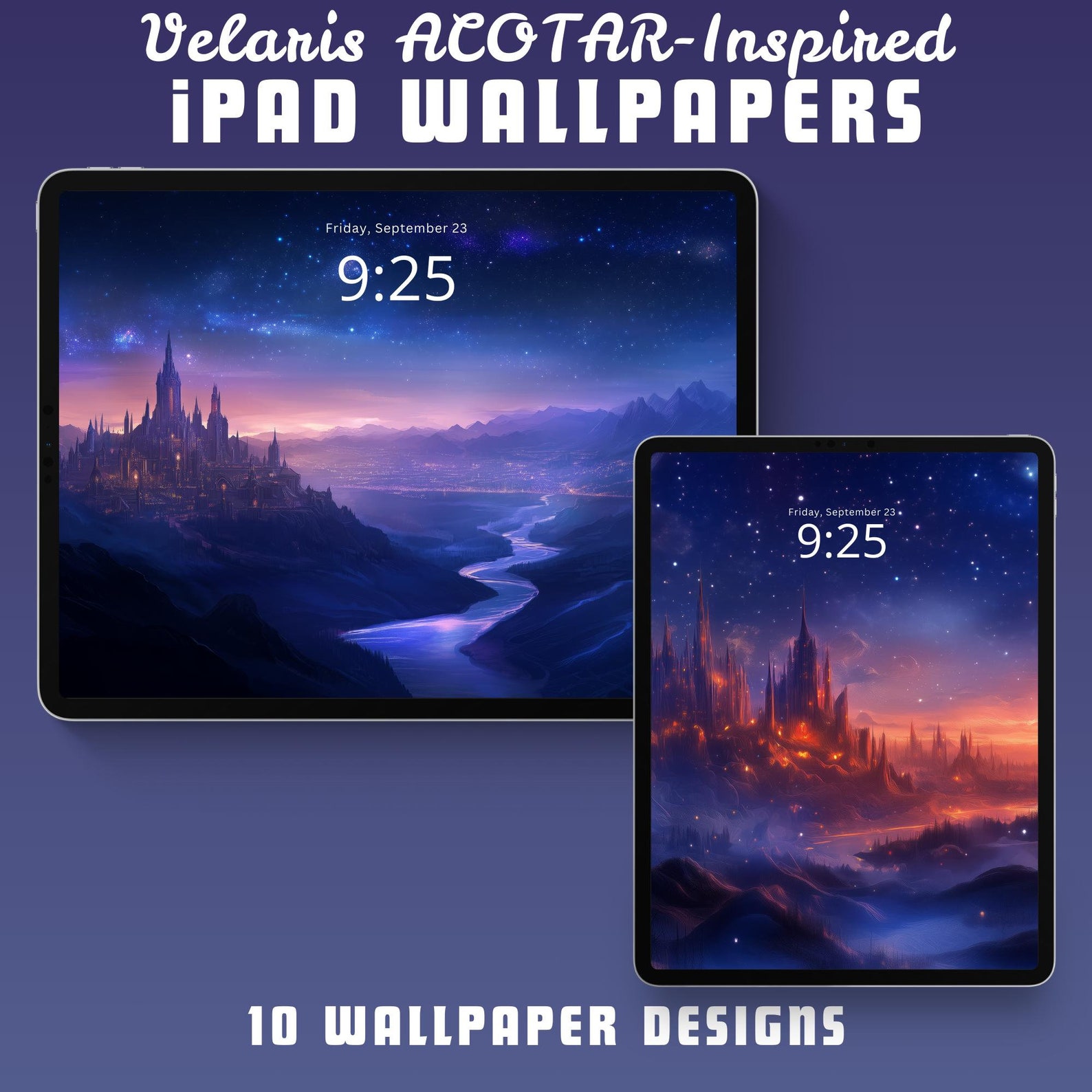 Velaris Acotar iPad Wallpaper City of Starlight iPad Background Acotar ...