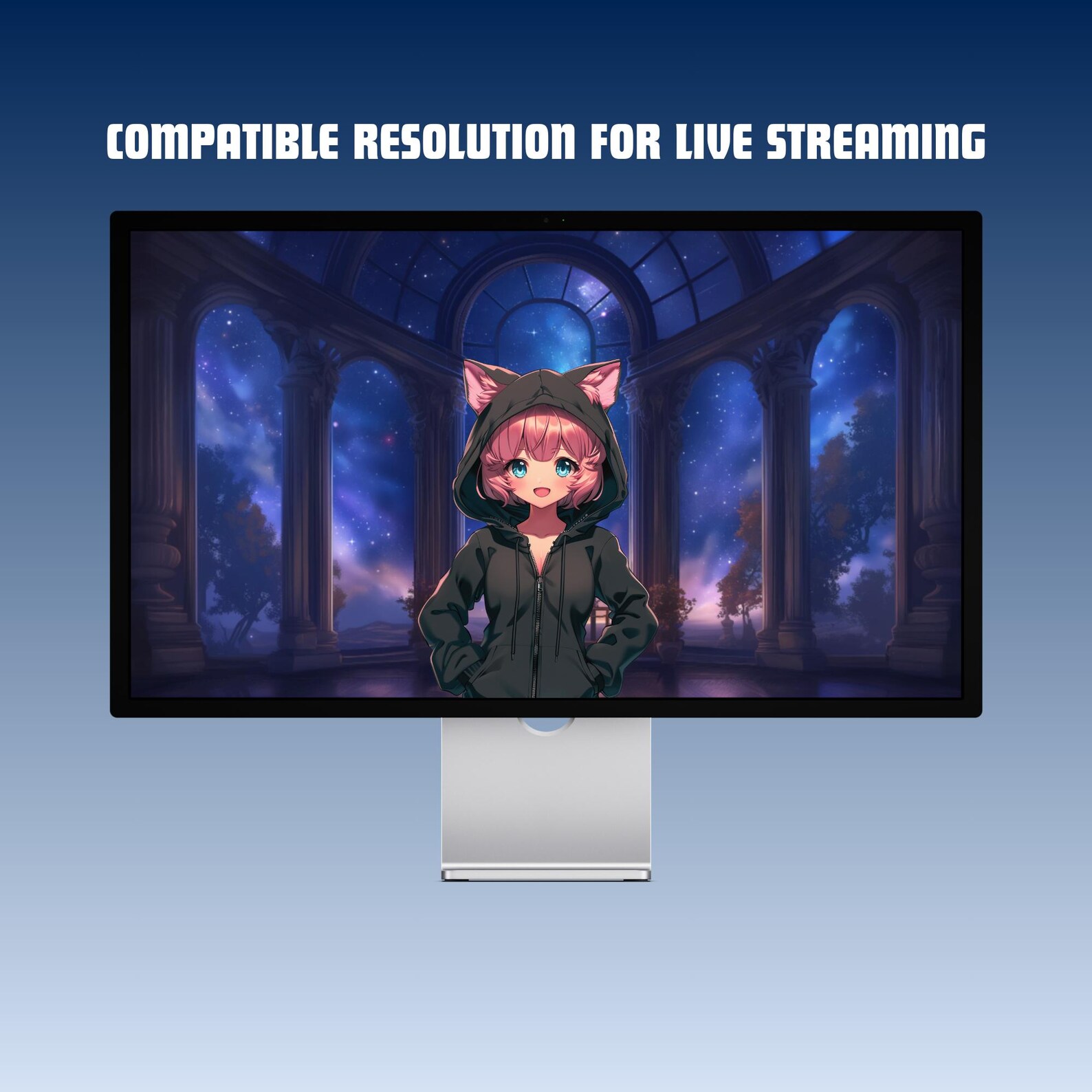 Vtuber Animated Background Starry Night Sky Cozy Twitch Overlay Vtuber ...