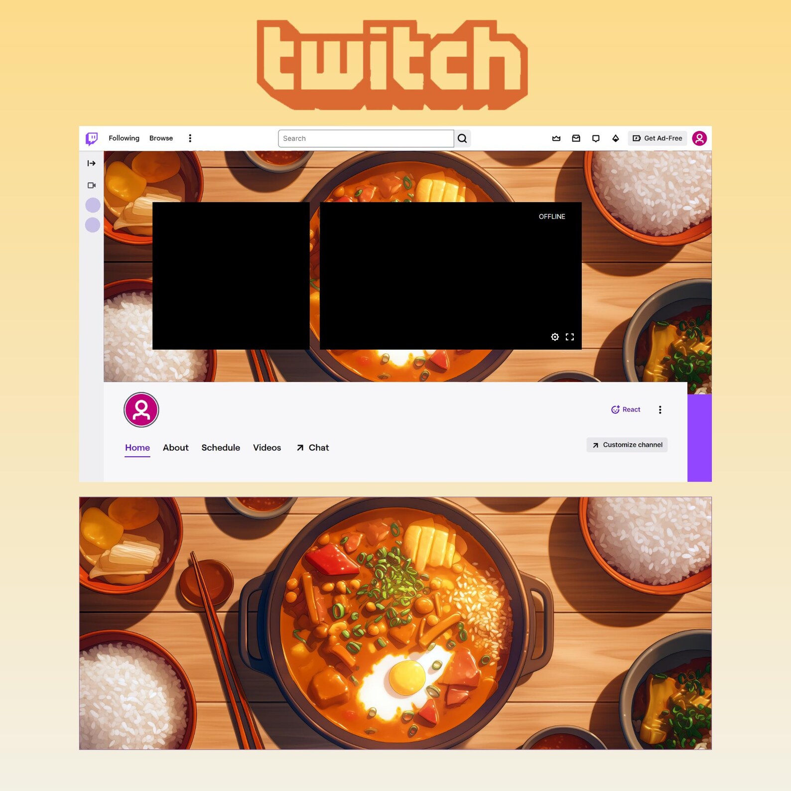 Anime Manga Foods Twitch Banners Anime Twitch Banner Lofi Ultrawide ...