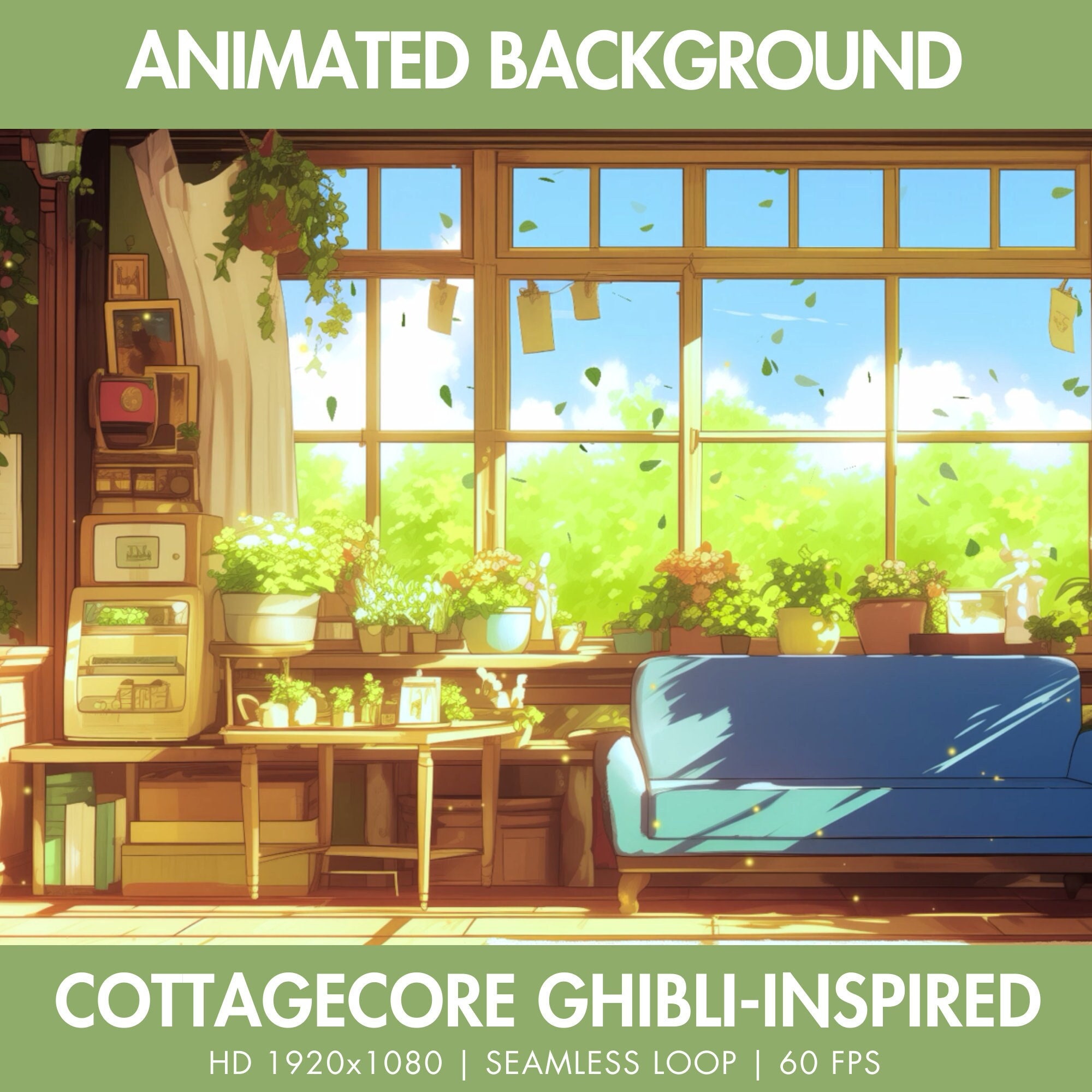 Animated Background Cottagecore Vtuber Background Twitch Overlay Obs ...