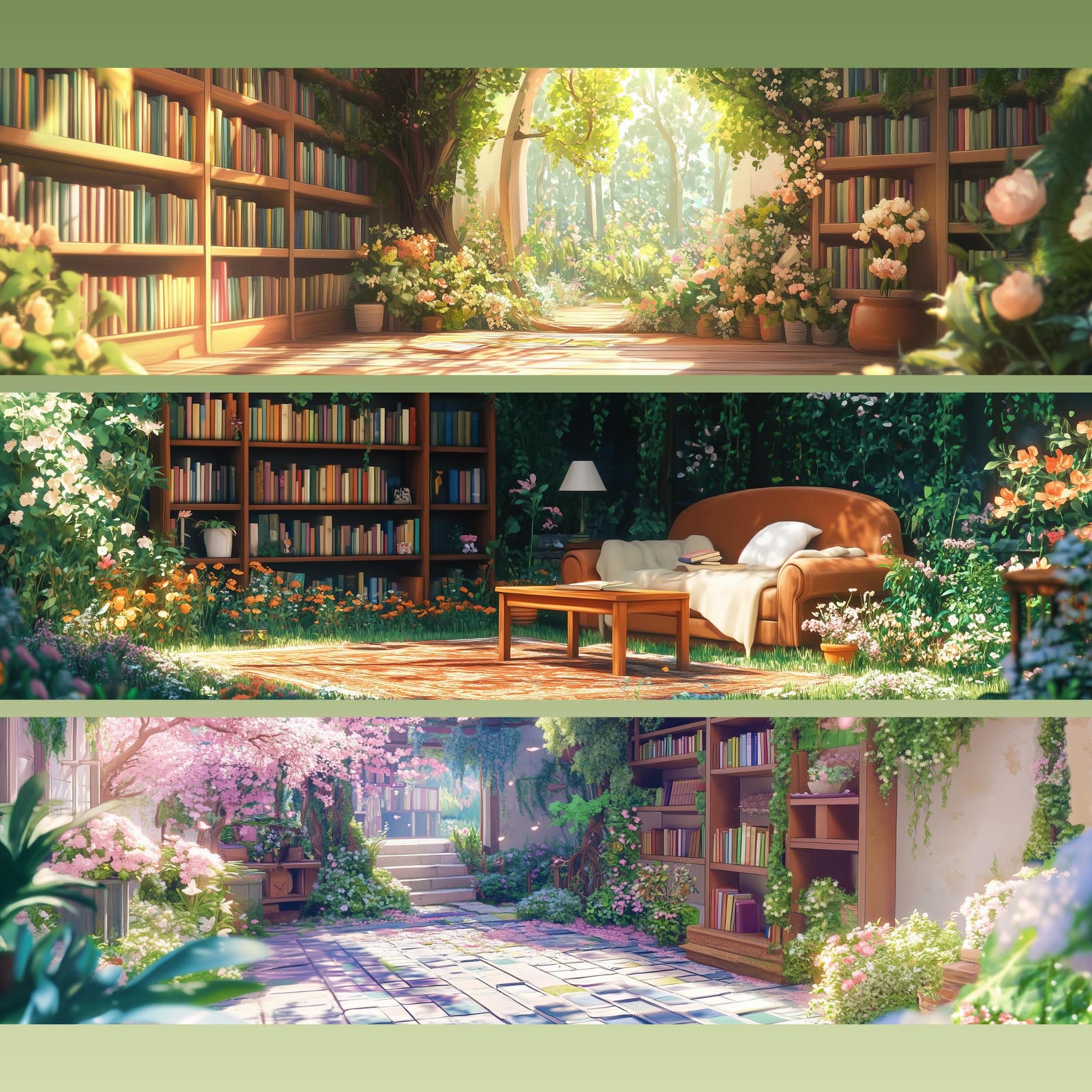 Cozy Library Super Ultrawide Wallpaper Ghibli Wallpaper Cozy Desktop ...