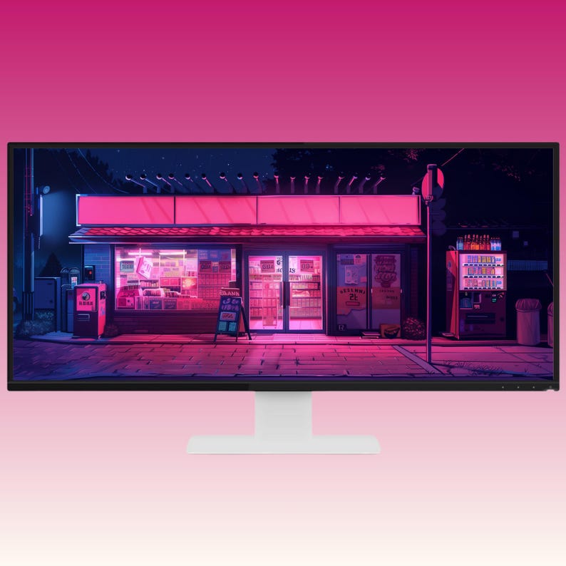 Pink Lofi Ultrawide Wallpaper Lofi Desktop Wallpaper Retro Desktop ...