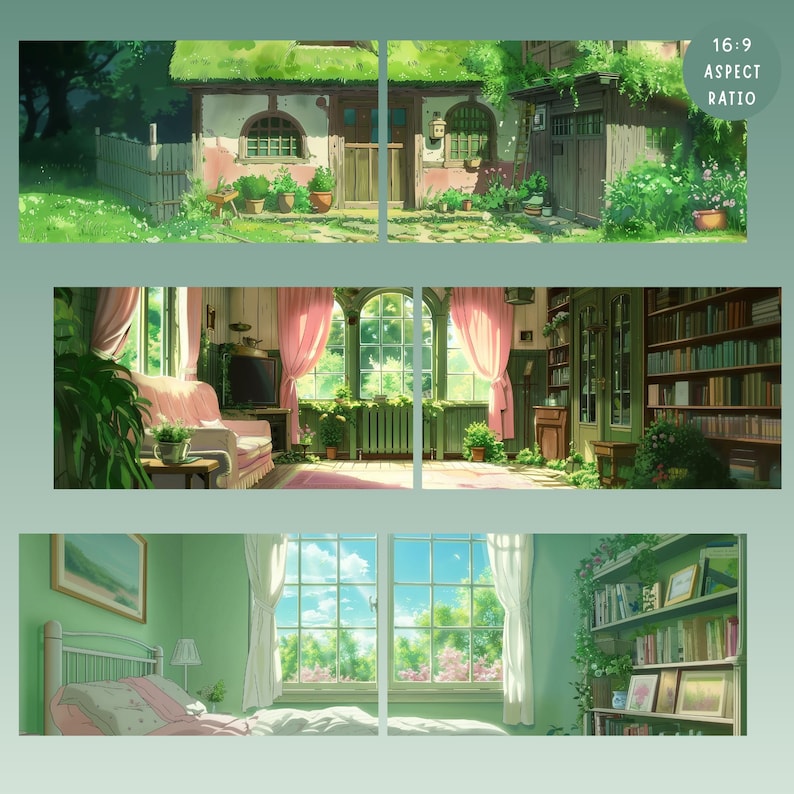 Cottagecore Dual Screen Desktop Wallpaper Mac Wallpaper Super Ultrawide ...