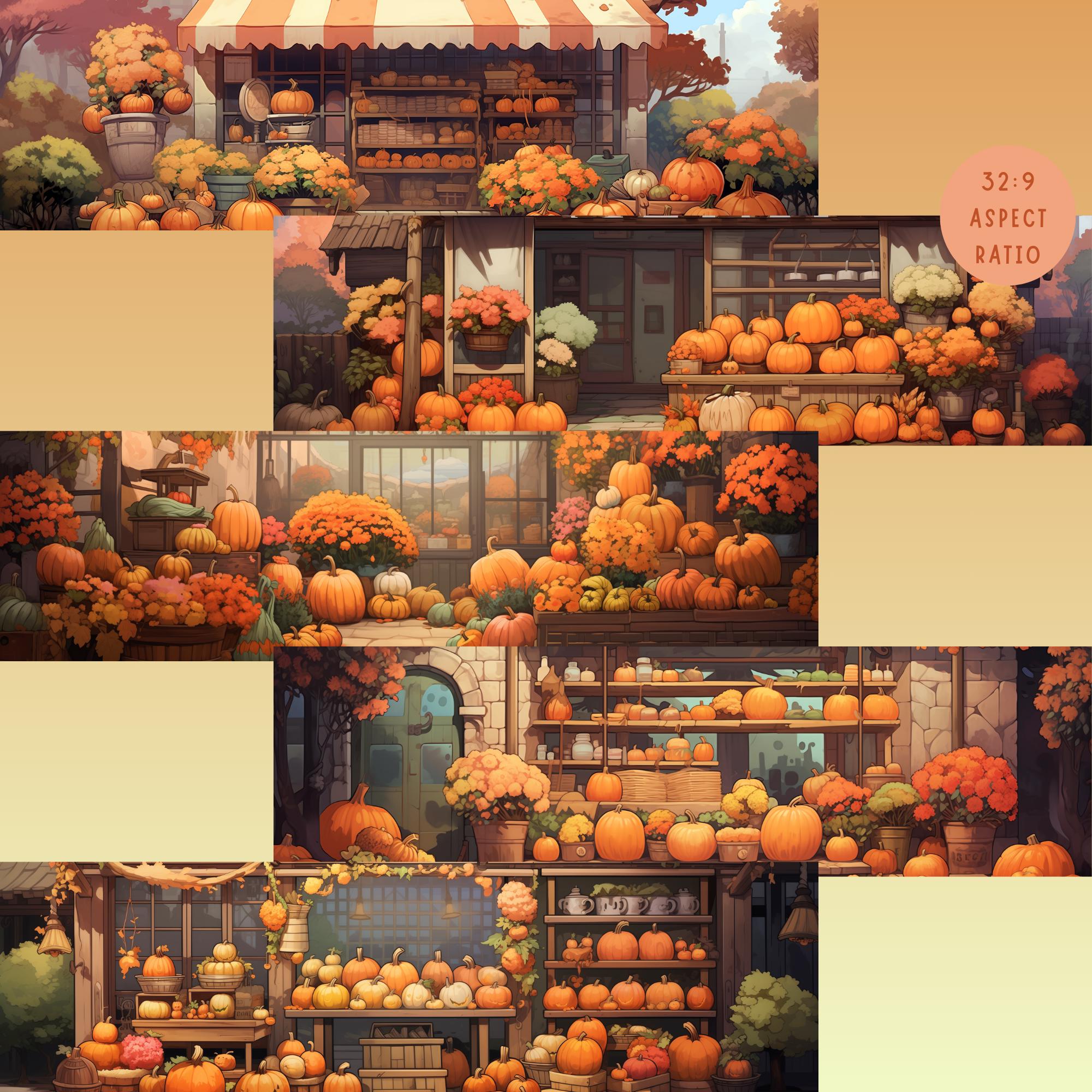Autumn Pumpkins Dual Screen Desktop Wallpaper Halloween Wallpaper ...