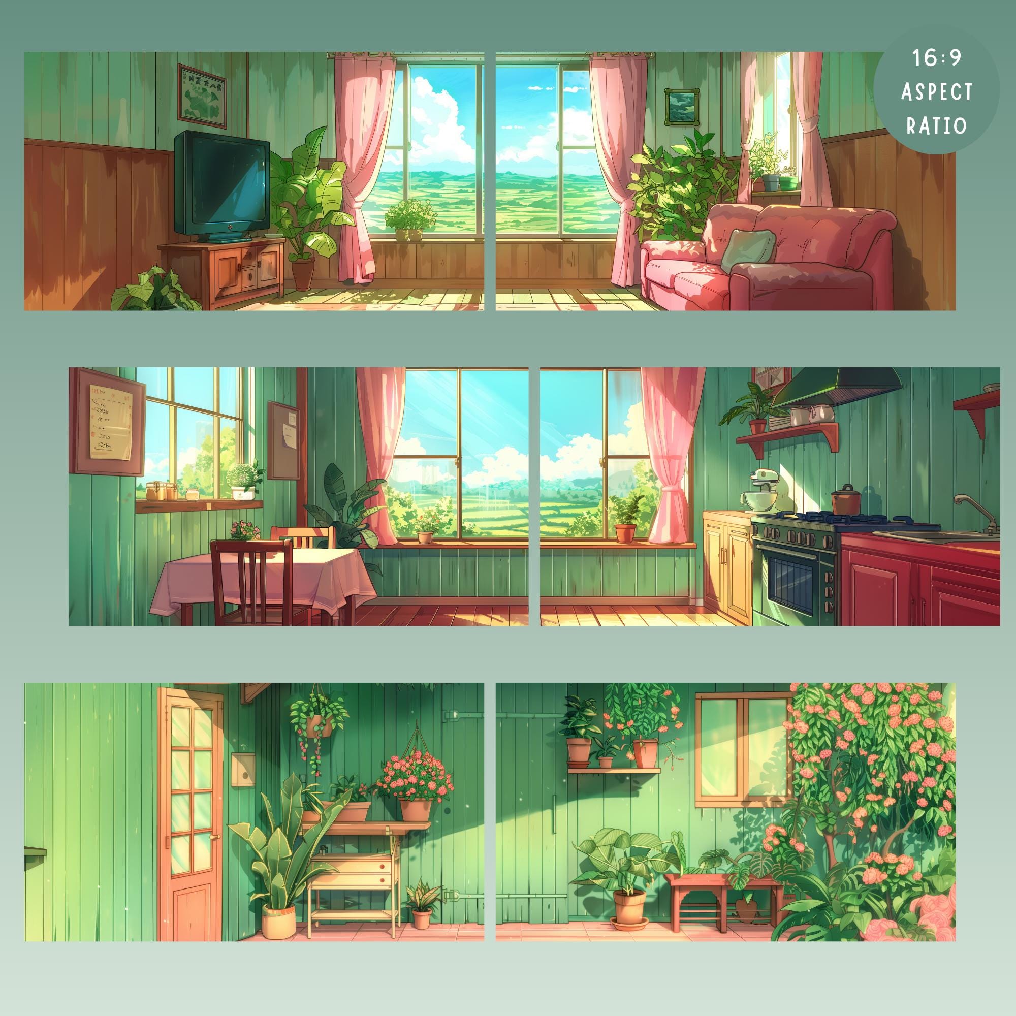 Cottagecore Dual Screen Desktop Wallpaper Mac Wallpaper Super Ultrawide ...