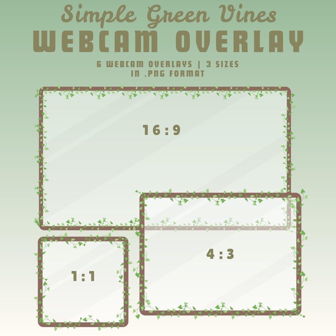 Simple Green Vines Webcam Overlay Simple Webcam Border Twitch Webcam ...
