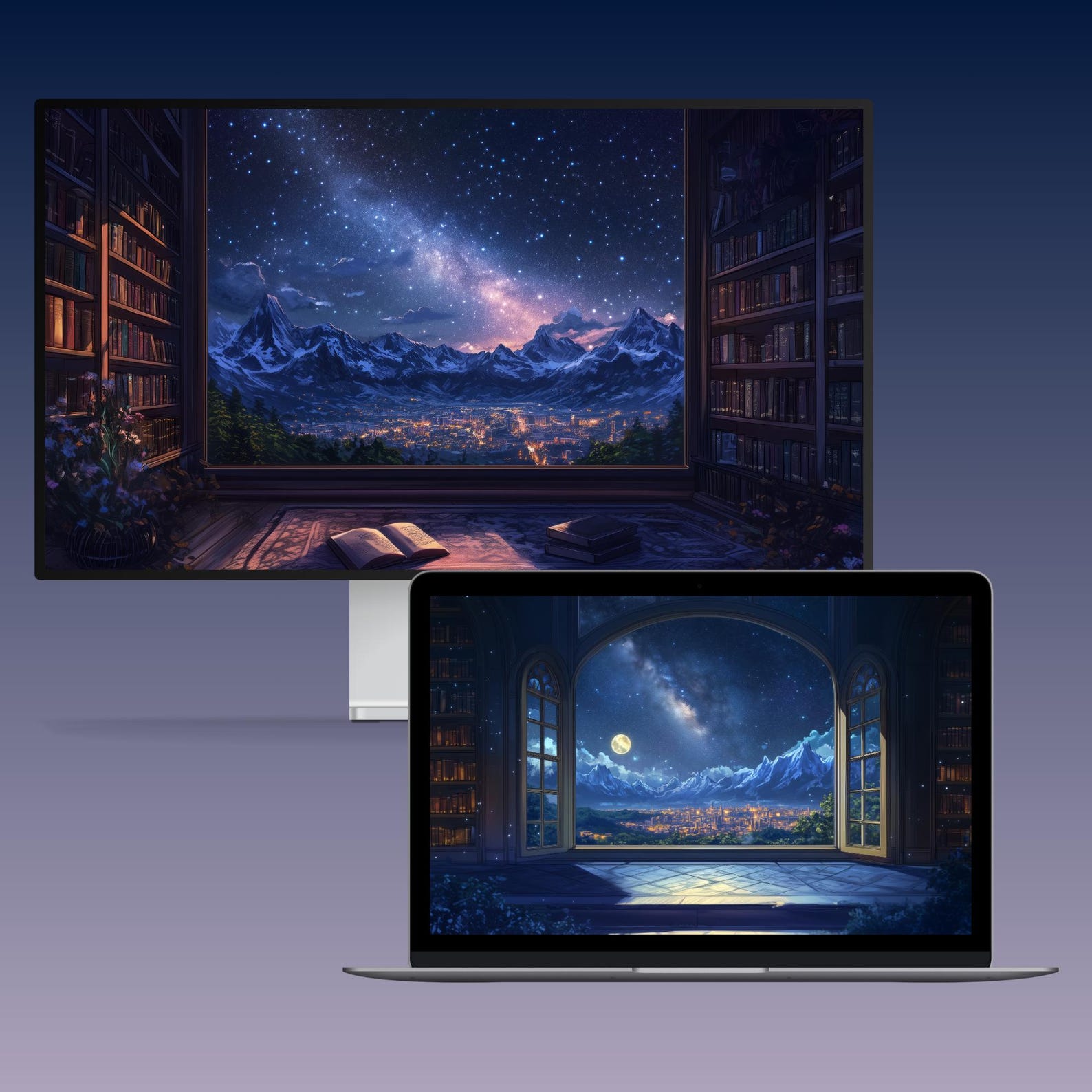 Velaris Inspired Desktop Wallpaper City of Starlight Wallpaper Acotar ...