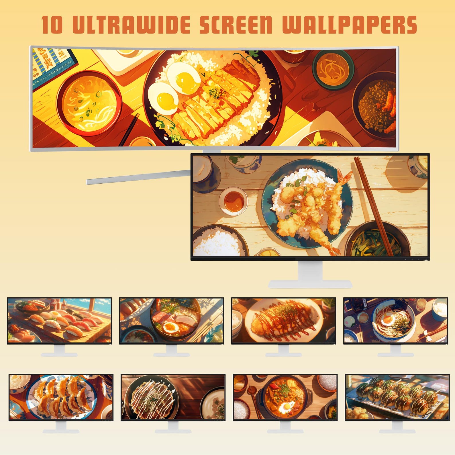 Anime Manga Foods Wallpaper Bundle Desktop Wallpaper MacBook Wallpaper ...