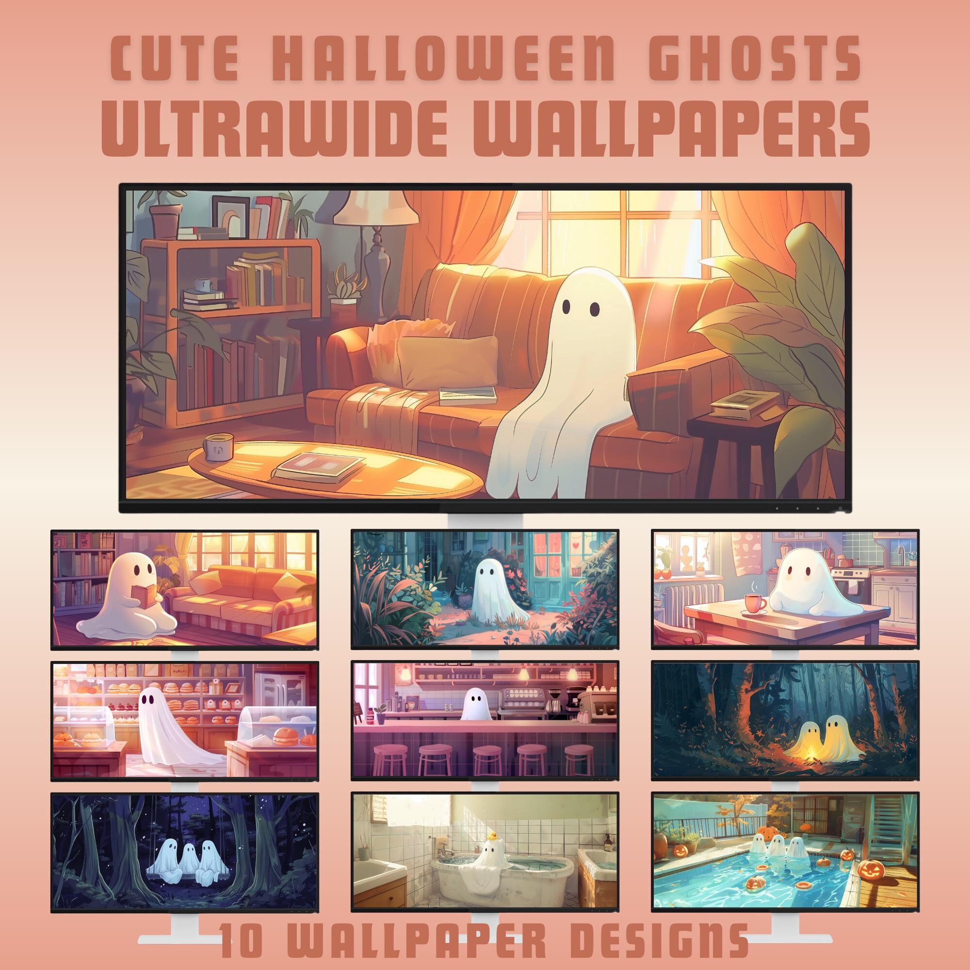 Cute Halloween Ultrawide Wallpaper Lofi Ultra Wide Wallpaper Desktop ...