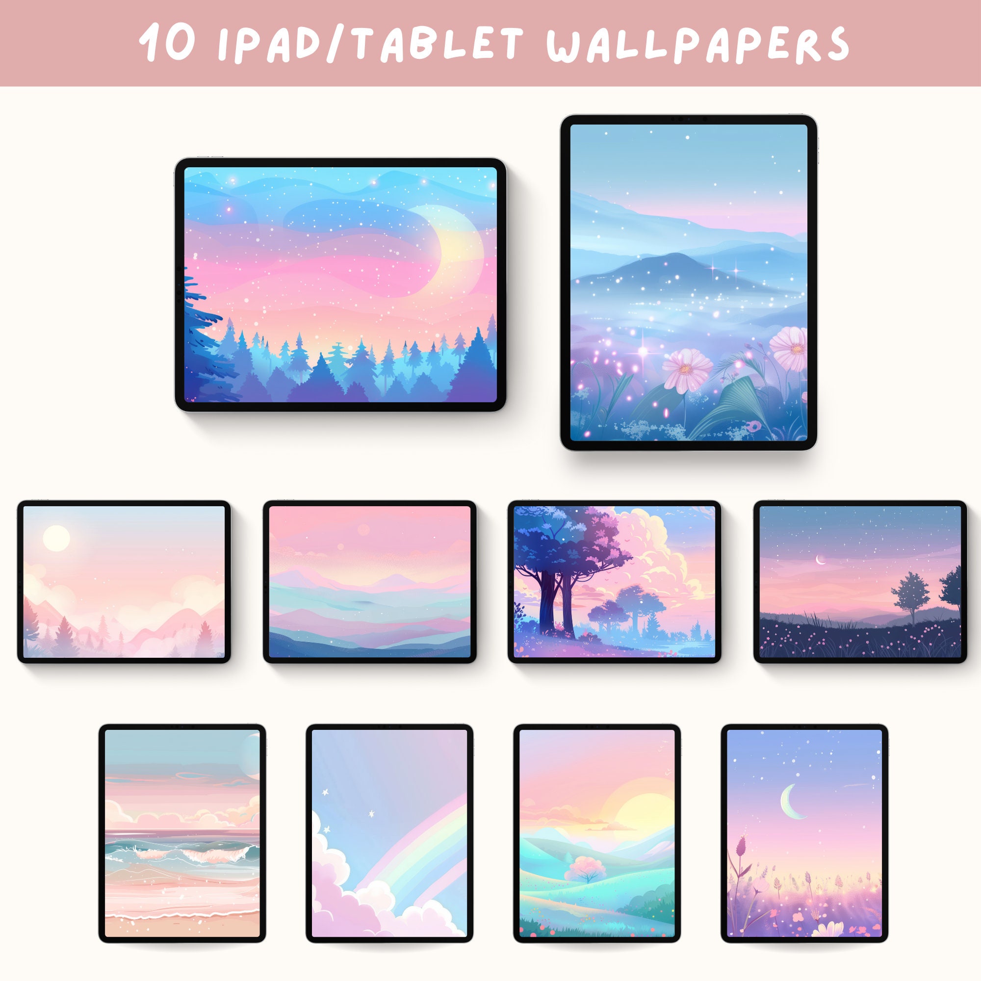 Dreamy Pastel Desktop Wallpaper Bundle Ultrawide Wallpaper Pastel iPad ...