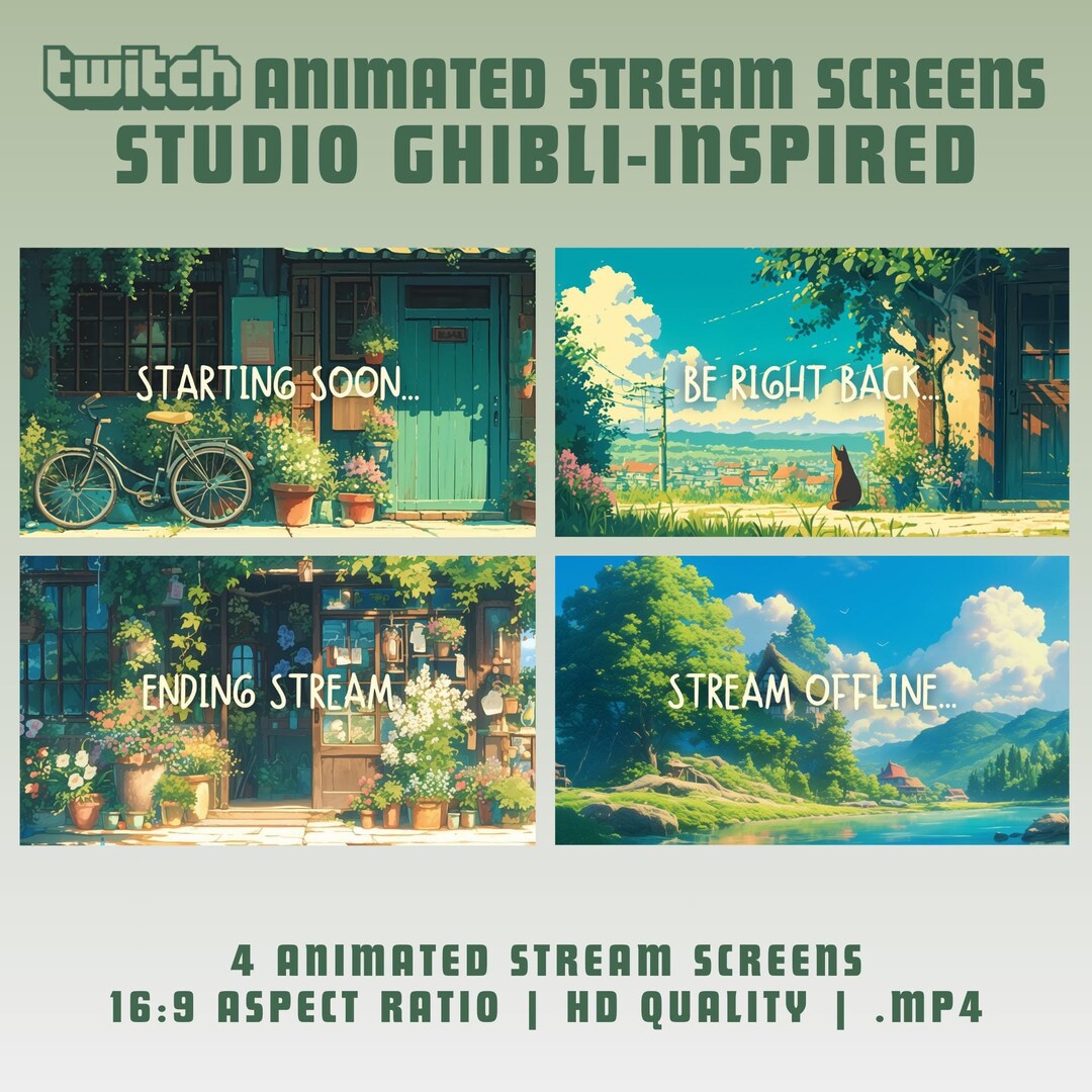 Animated Stream Screens Studio Ghibli Vtuber Twitch Screens Obs Twitch ...