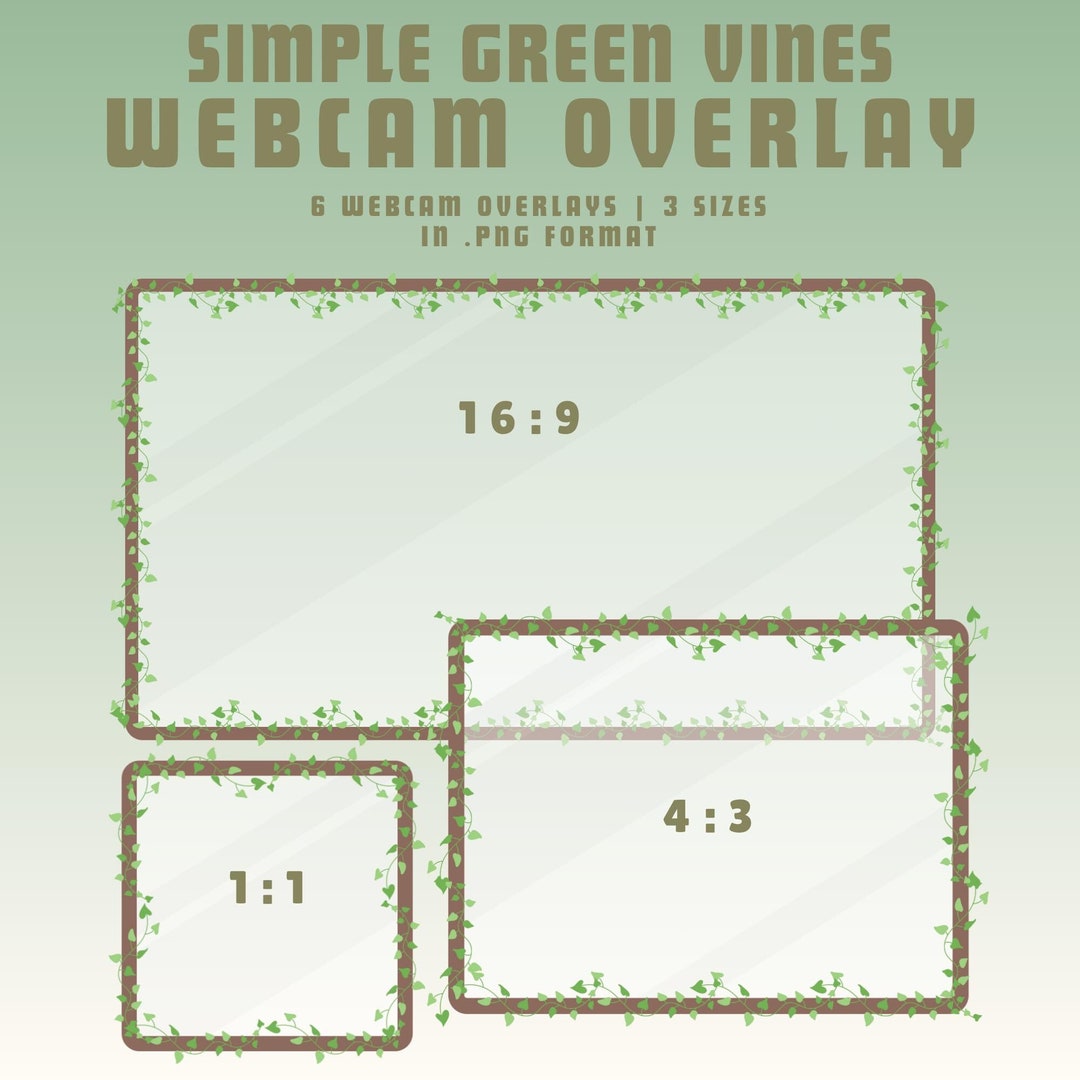 Simple Green Vines Webcam Overlay Simple Webcam Border Twitch Webcam ...