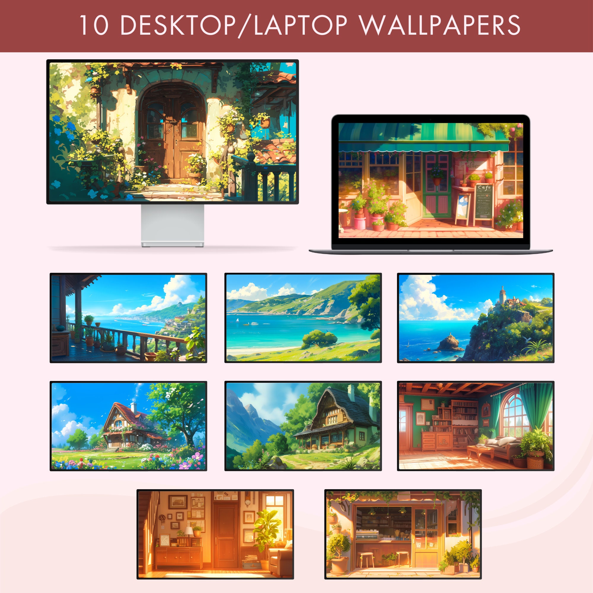 Studio Ghibli Inspired Wallpaper Ghibli Desktop Wallpaper MacBook ...