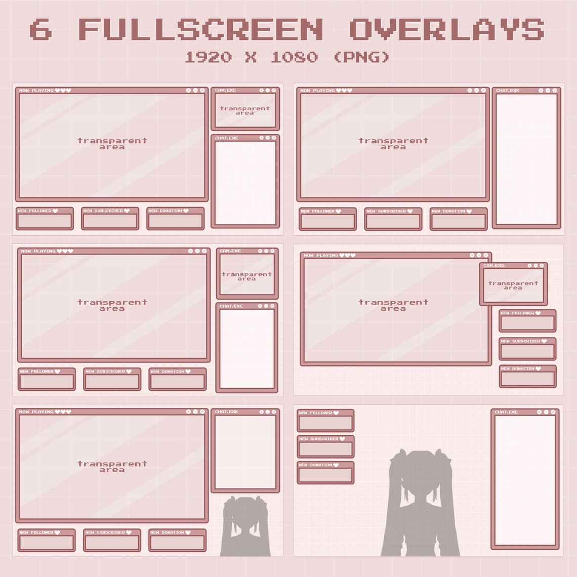 Pink Pixel Twitch Overlay Twitch Stream Package Animated Overlay Twitch ...