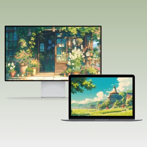 Studio Ghibli Inspired Desktop Wallpaper Laptop Wallpaper MacBook ...